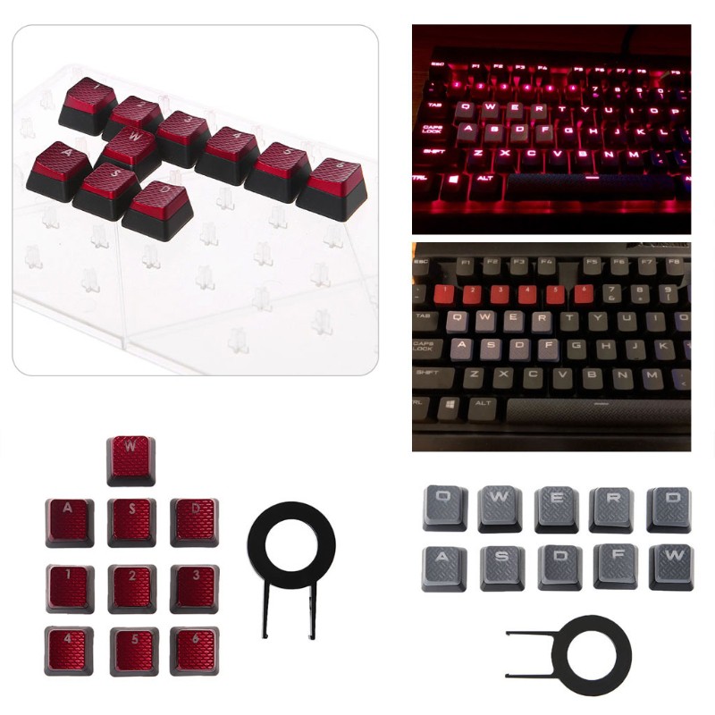 10Pcs/Pack Keycaps for Corsair K70 K65 K95 G710 RGB STRAFE Mechanical ...