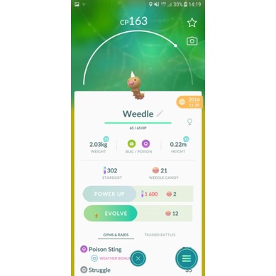 (13) Weedle Pokemon Go Trade | Shopee Malaysia