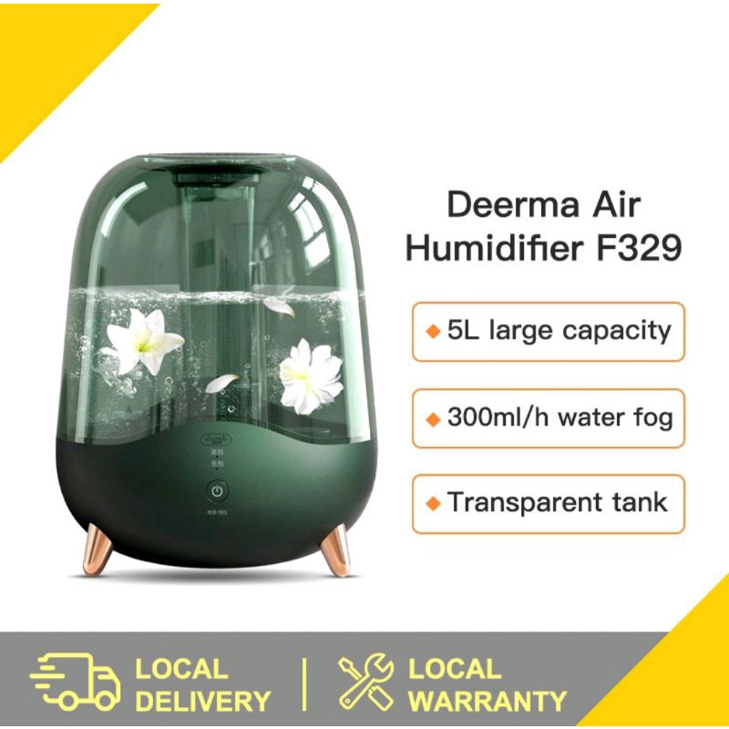 Deerma Air Humidifier F329 5L Large Water Fog Transparent Tank Artistic | Shopee Malaysia