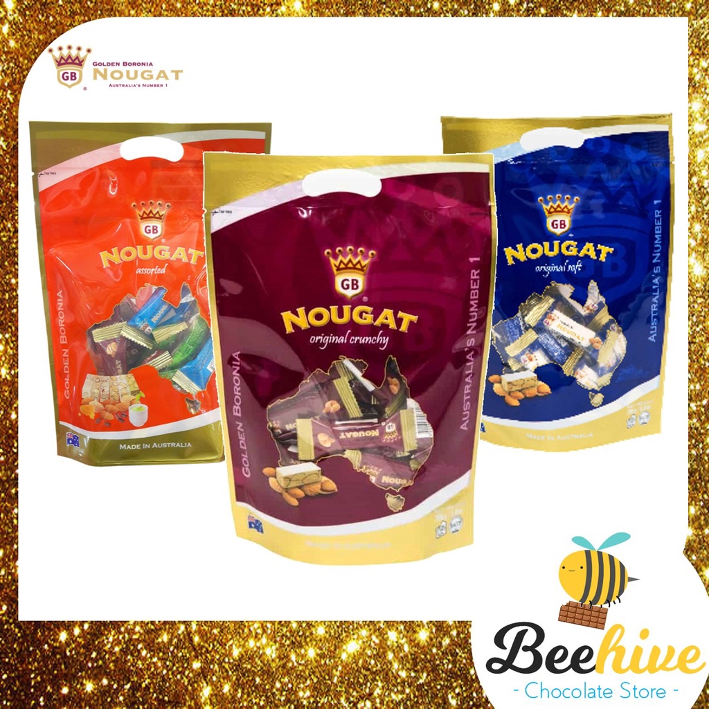 GB Nougat Original Crunchy / Soft / Assorted 250g / 1kg [Golden Boronia ...
