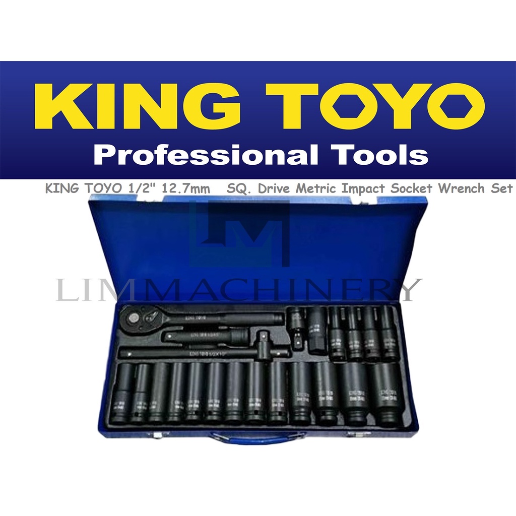 King Toyo SQ. Drive Metric Impact Socket Wrench Set 23 pcs ** DEEP** (1 ...
