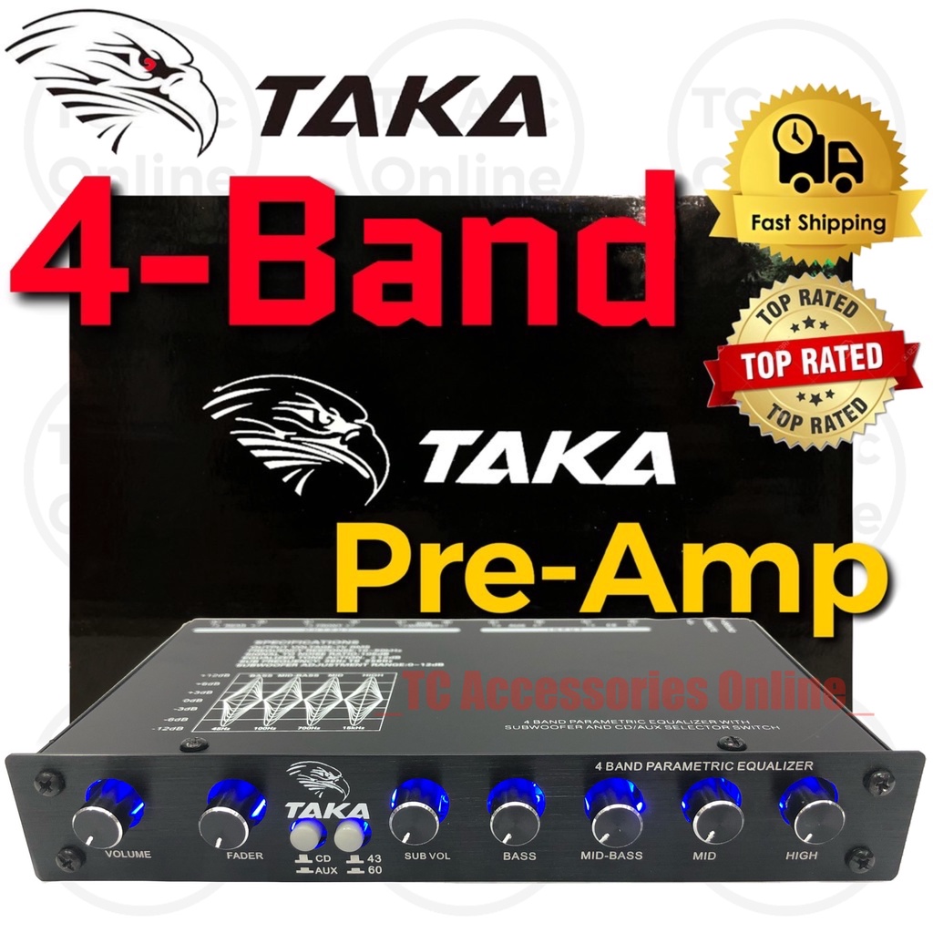 Pre-Amp TAKA Parametric Preamp with Subwoofer Output suitable for all ...