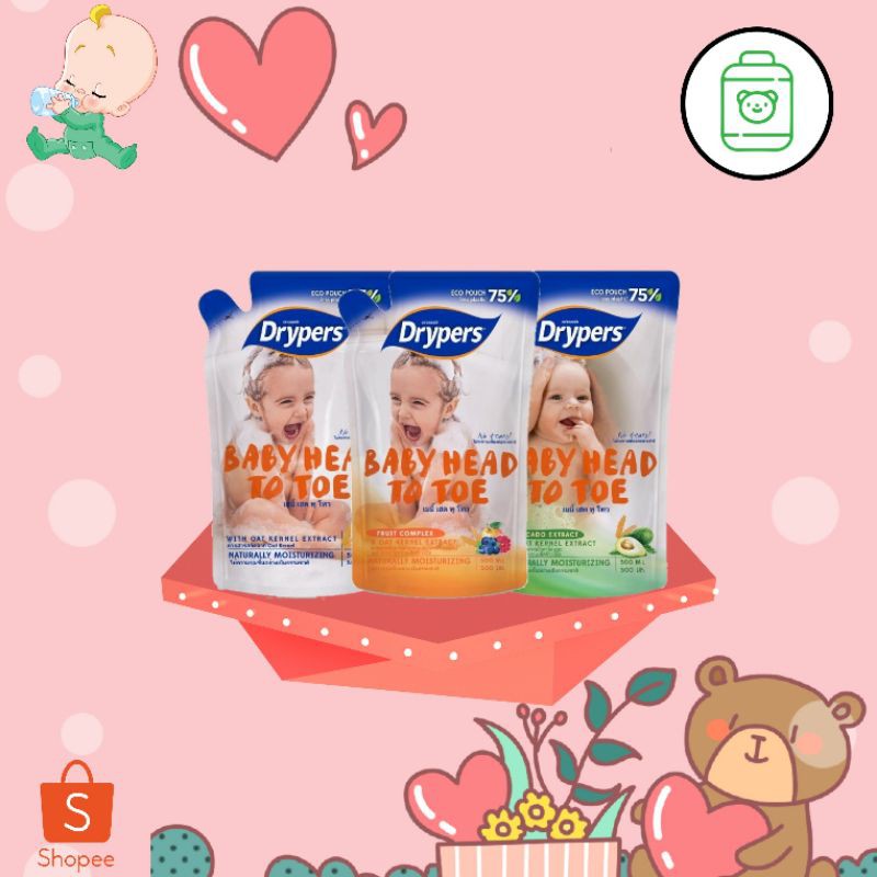 Drypers Baby Head to Toe Refill pack (450ml) | Shopee Malaysia