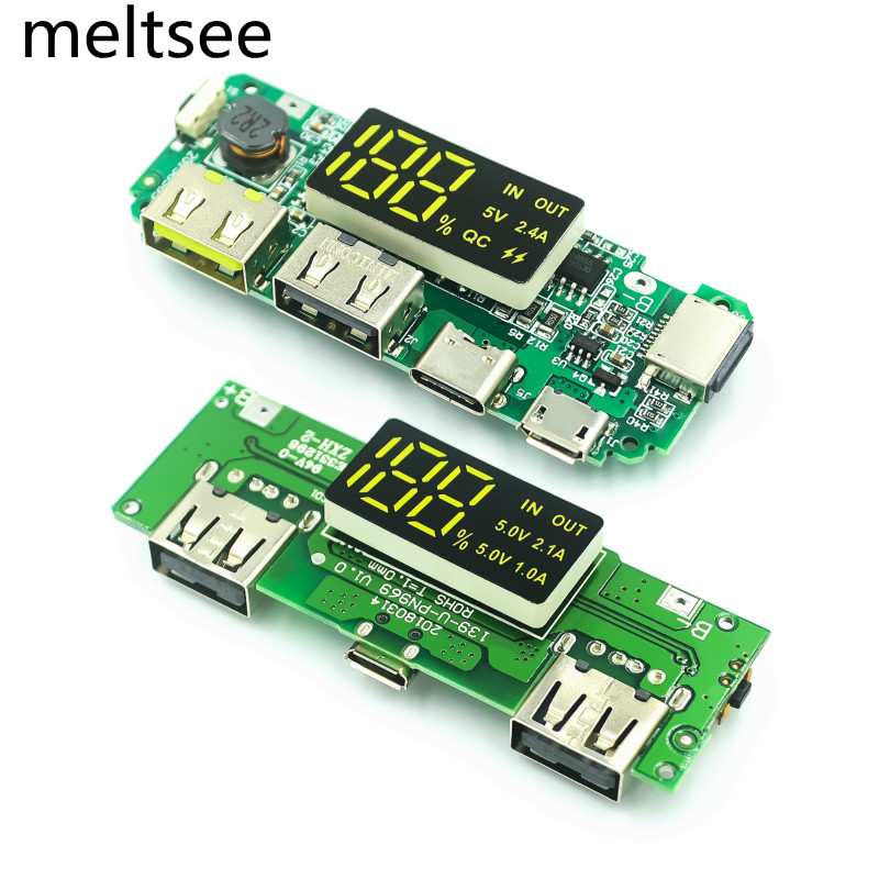 LED Dual USB 5V 2.4A 2A 1A Micro/Type-C USB 18650 Charging Module ...