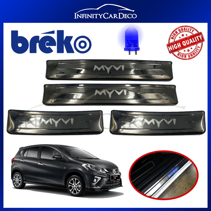 BREKO Blue LED Stainless Steel Door Side Sill Step Plate Compatible ...