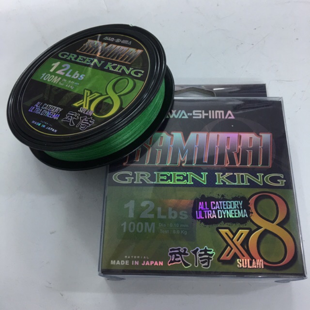 AWA-SHIMA X8 GREEN KING AWASHIMA 100M SAMURAI BRAIDED LINE | Shopee ...
