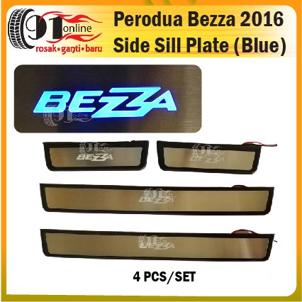 PERODUA BEZZA CAR DOOR SIDE SILL STEP PLATE (BLUE LED) | Shopee Malaysia