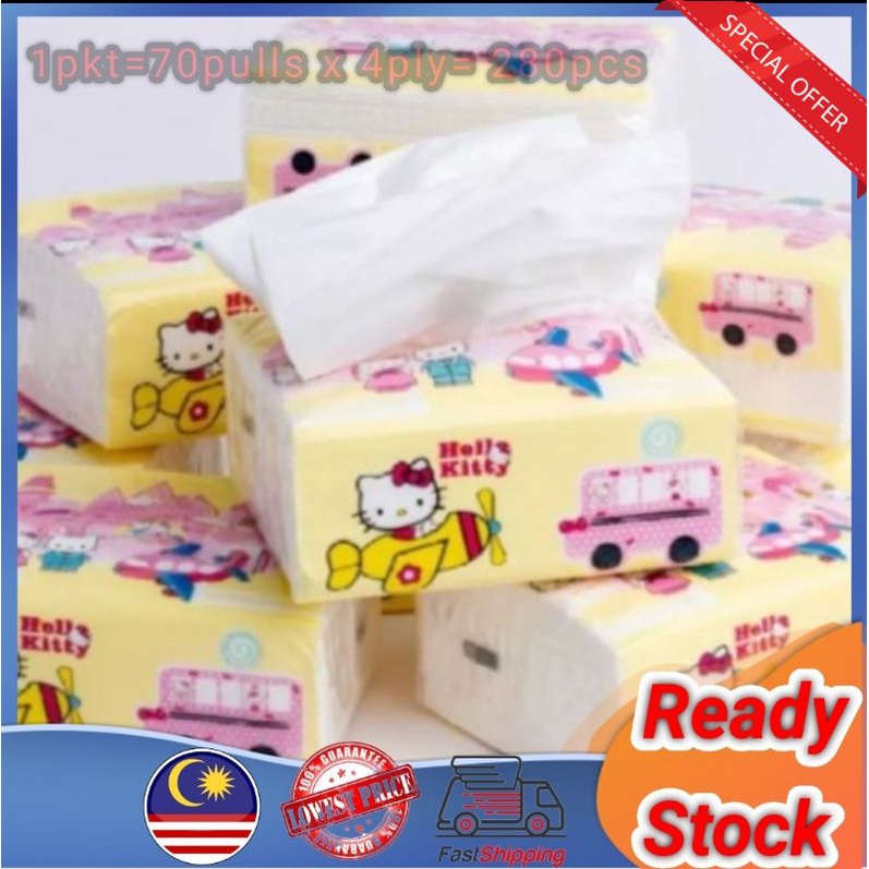 HelloKitty Tissue 4ply Soft Facial Tisu 凯蒂猫纸巾 | Shopee Malaysia