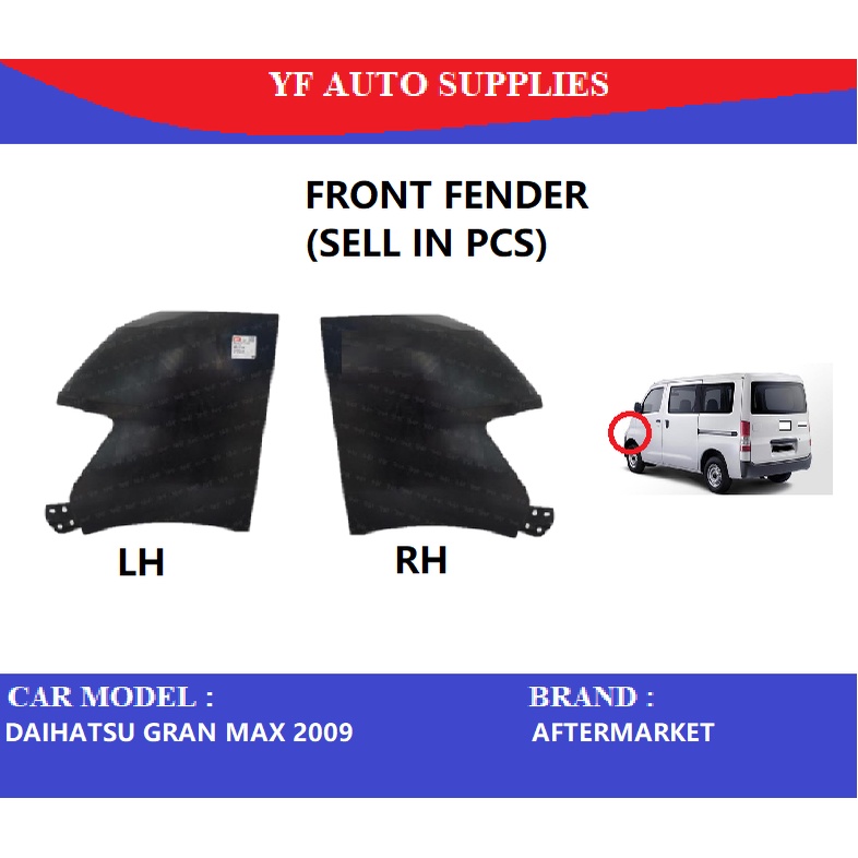 (LOCAL BRAND) DAIHATSU GRAN MAX 2009 FRONT FENDER WITHOUT HOLE SELL IN ...