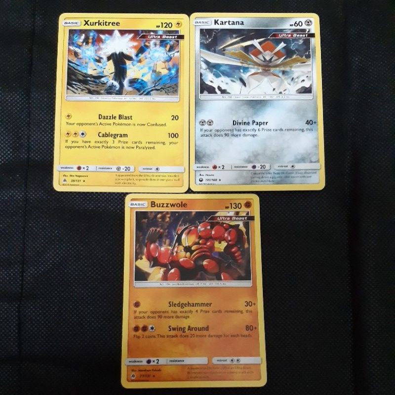 Pokemon Card TCG: Ultra Beast: Xurkitree & Kartana & Buzzwole Set ...