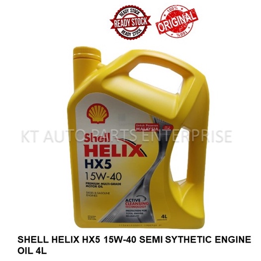 SHELL HELIX HX5 15W-40 SEMI SYNTHETIC ENGINE OIL 4L (100% ORIGINAL) | Shopee Malaysia