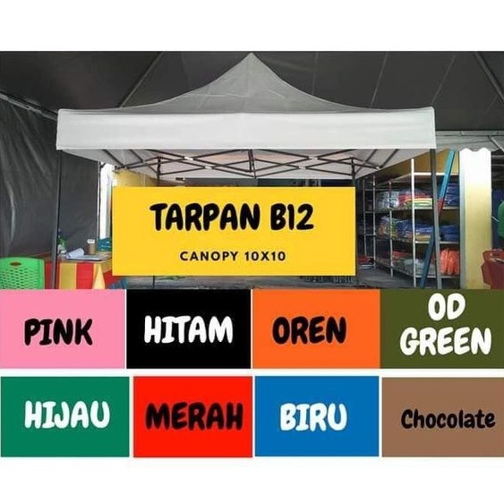 KHEMAH TARPAN B12 BESI SEGI (SQ) KHEMAH NIAGA 10X10 KHEMAH TEBAL DAN ...