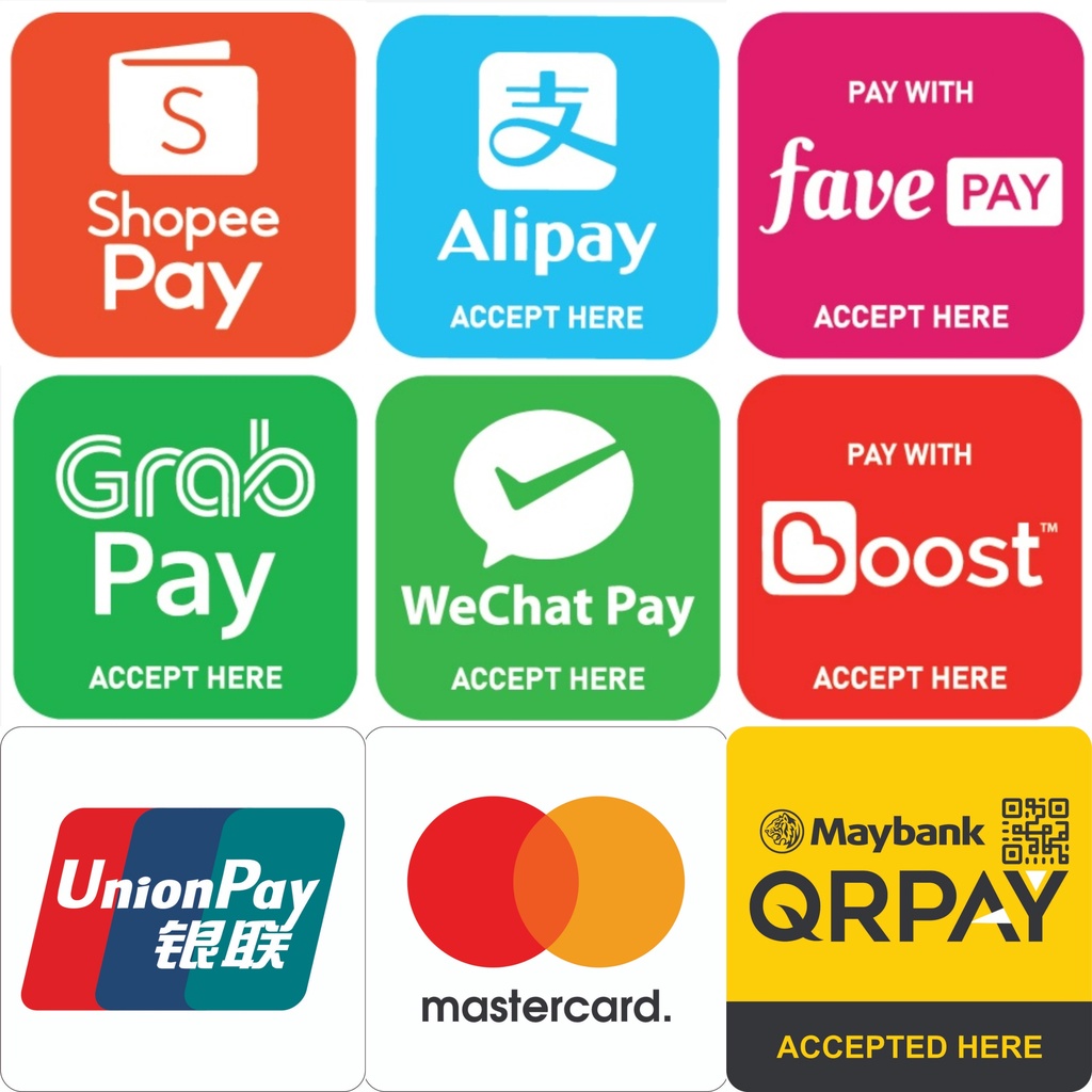 Payment E-Wallet Sticker Indoor Sticker RoadTax Sticker Mirror Sticker ...