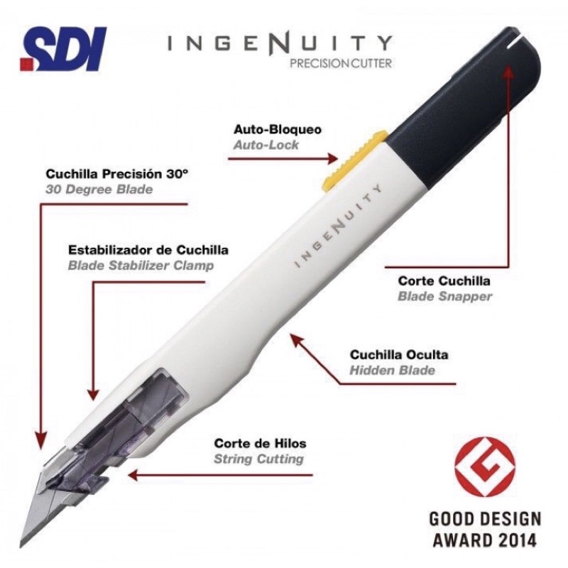 💯 Original SDI Ingenuity Precision Utility knife Cutters 9mm 30 degree / 0443C👍👍 | Shopee Malaysia