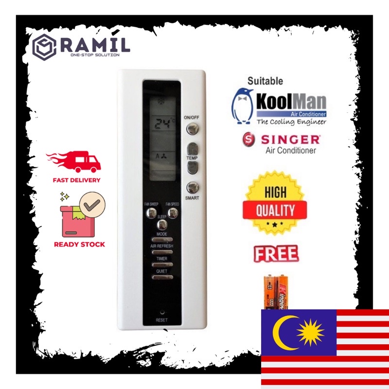 (Ready Stock) Koolman / SINGER Air Conditioner Remote Control ...