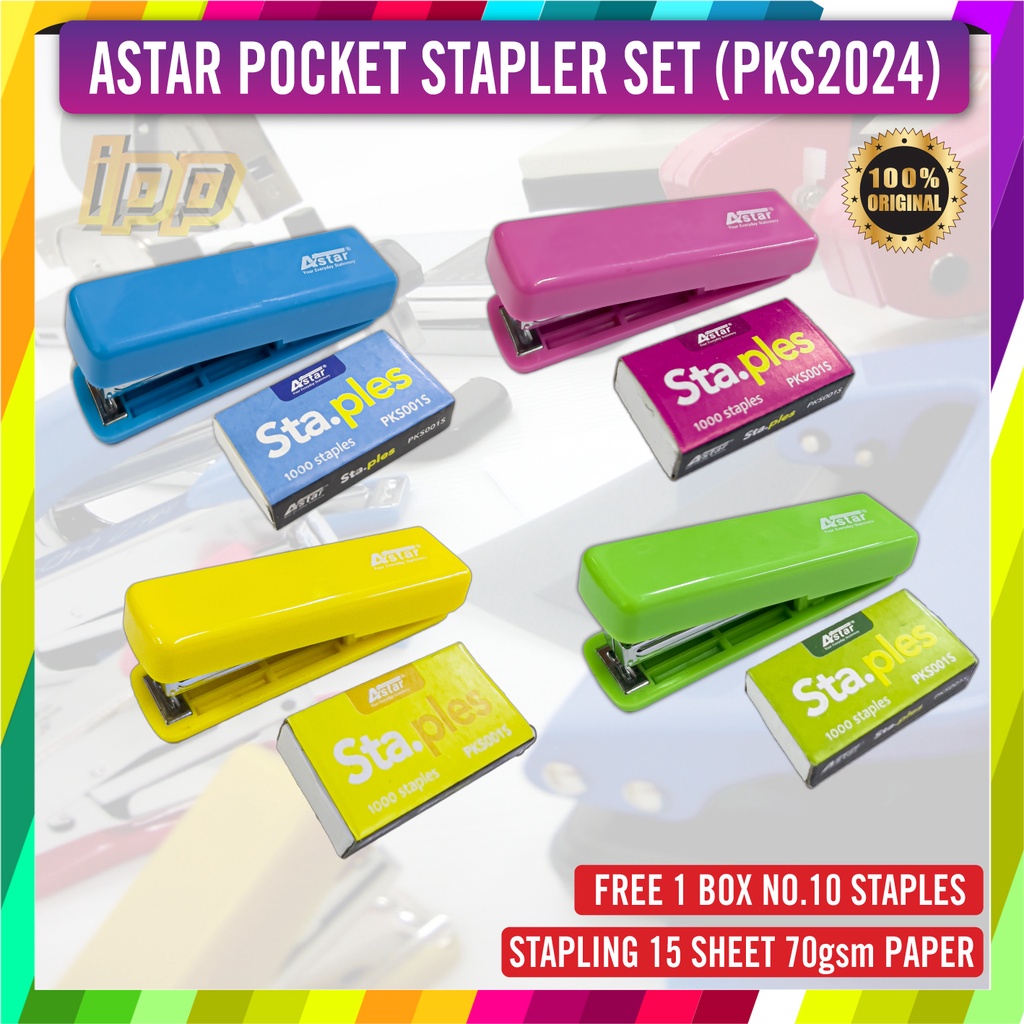 Astar Pocket Stapler With Free 1 box Staples (PKS2024) | Shopee Malaysia