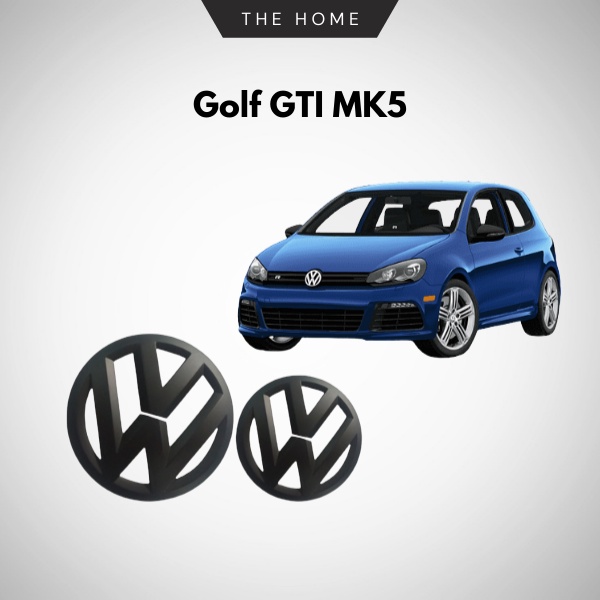 The Home Volkswagen Car VW Logo Emblem Set Matte Black Golf MK5,6,7 GTI ...