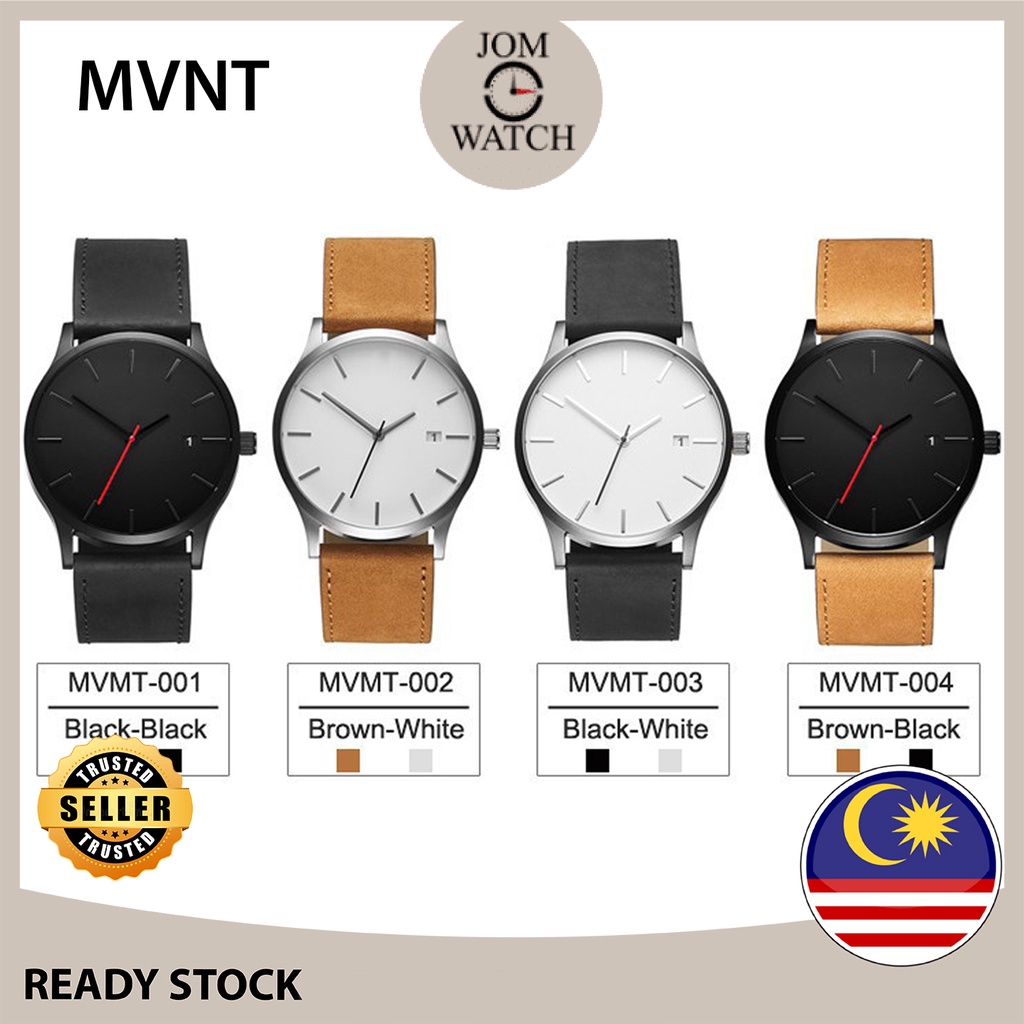 [2 Years Warranty] MVNT Quality Men's Fashion Quartz Leather Classic ...
