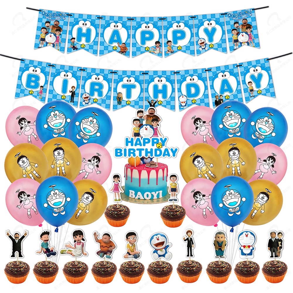Local Seller Jomparty Doraemon Theme Decoration Balloons Kids Birthday ...