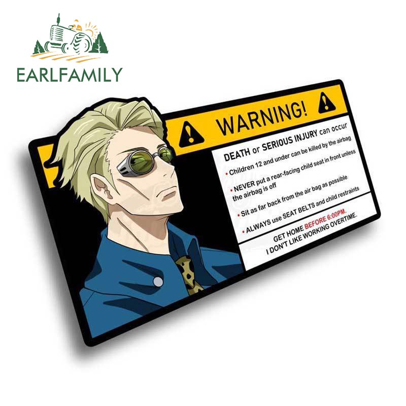 EARLFAMILY 15cm x 8cm Cartoon Anime Jujutsu Kaisen Car Sticker Nanami ...