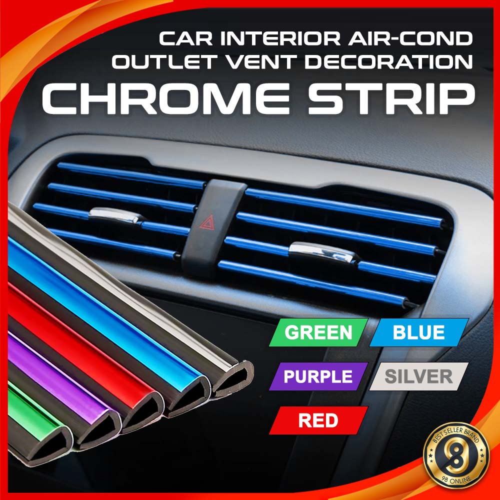 10 pcs Car Interior Chrome Strip decal trim Decoration Line Wire ...
