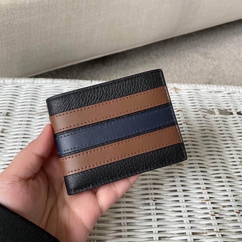 100% Authentic Coach Men Wallet (brown stripe) | Shopee Malaysia