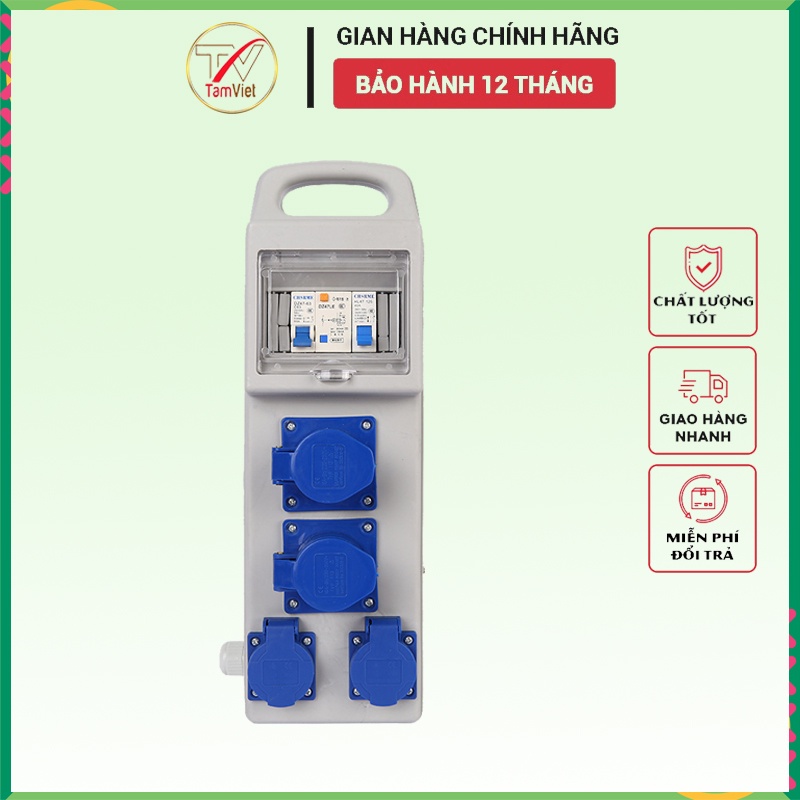 Industrial construction power box with 2 1-phase industrial sockets, 2 ...