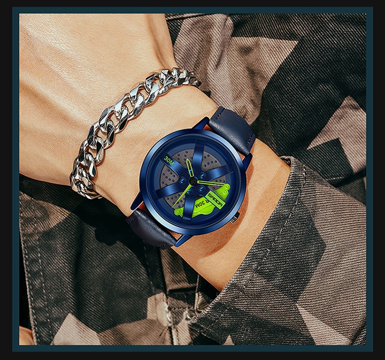ANDA Wheel Rim Hub Watch Men Watches Rotation Rotating Dial Quartz ...