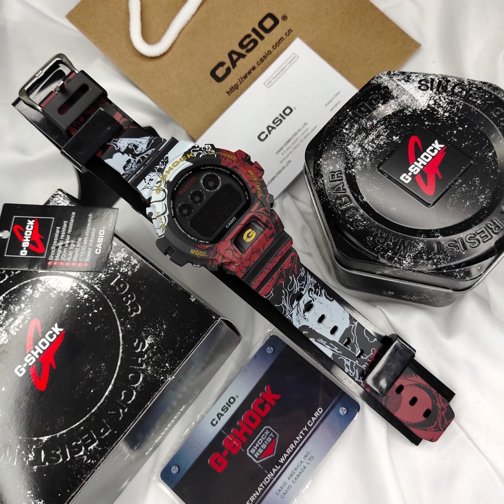 G shock DW6900 NB1 Black Silver Autolight Digital Watch Water proof Jam ...