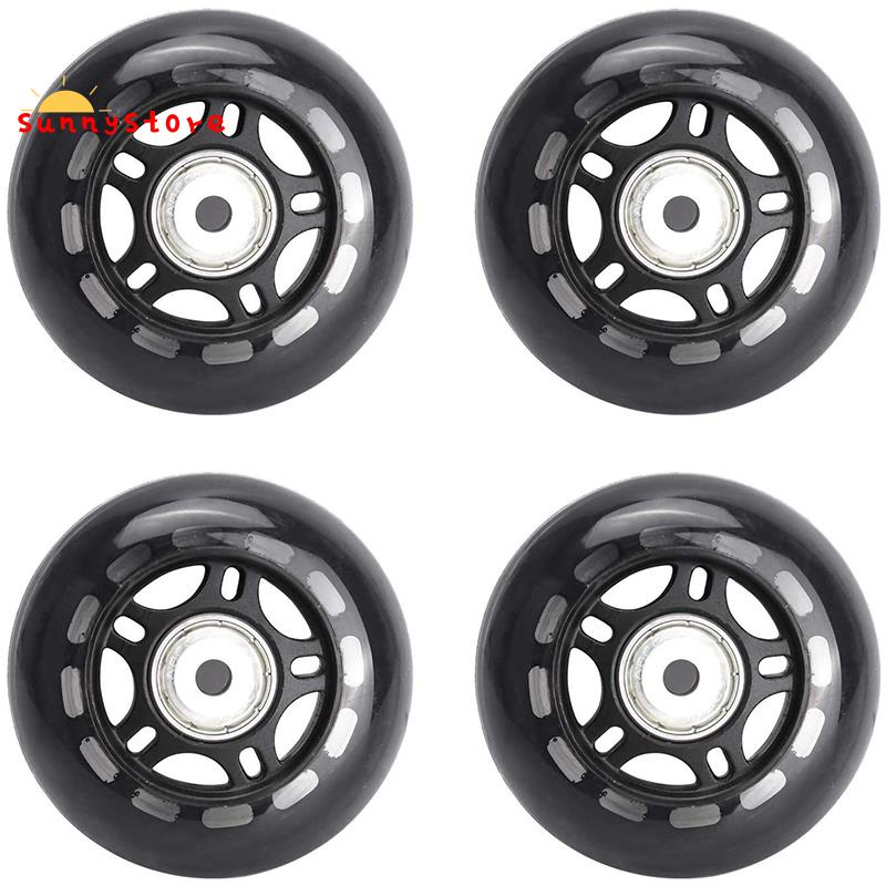 4 Pack Inline Skate Wheels Indoor/Outdoor with Bearings 70mm,Black ...