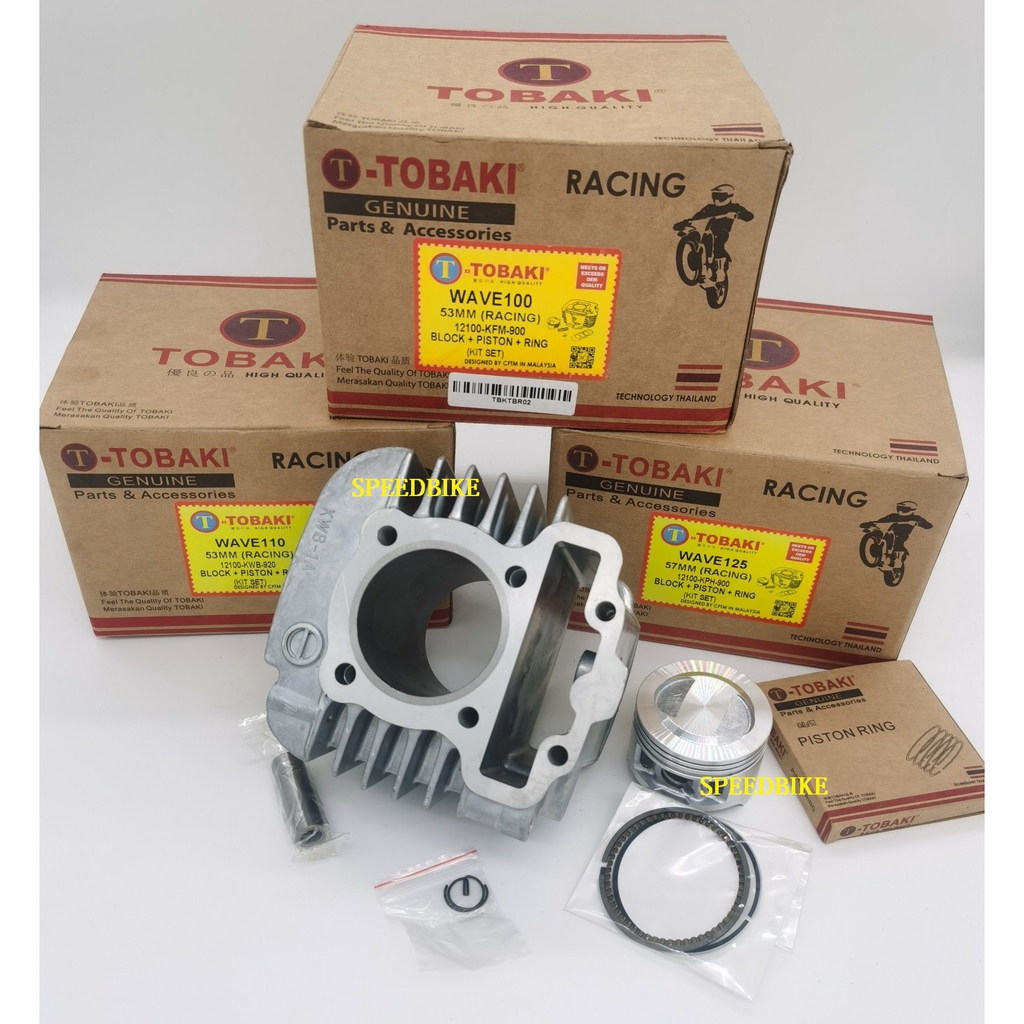 TOBAKI WAVE 100 WAVE110 WAVE125 RACING BLOCK KIT 53MM 54mm 55mm 56mm ...