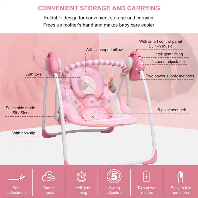 (PRELOVED)Jollybee BS002 Electric Extra Large Automatic Baby Soothing ...