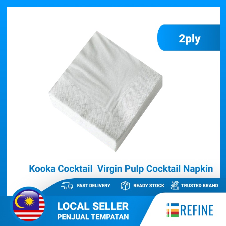 Kooka Cocktail 2ply Virgin Pulp Cocktail Napkin | Shopee Malaysia