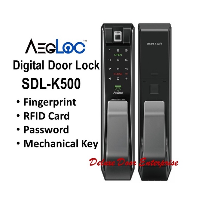 AEGLOC Digital Door Lock SDL-K500 / AEG K500 / Smart Door Lock / Push ...