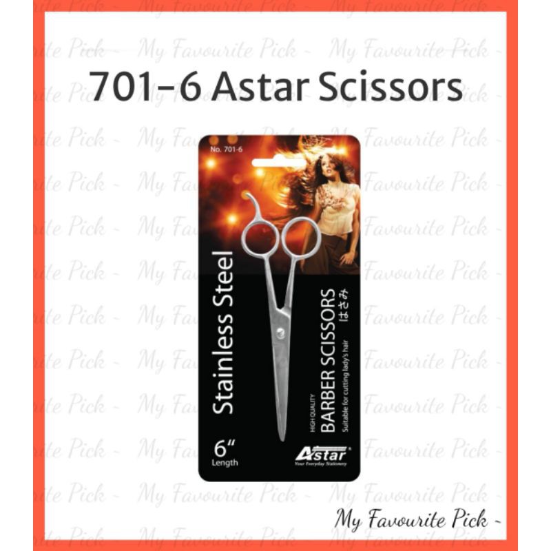 Astar barber stainless steel scissor 701-6 (6") | Shopee Malaysia