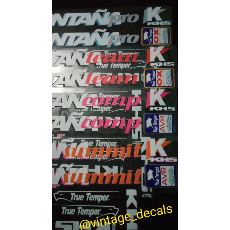 Khs MONTANA pro comp team ALL VARIAN Bicycle sticker (TRUE TEMPER ...