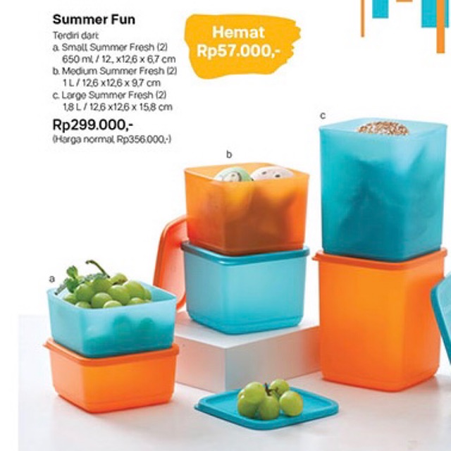 Tupperware summer Fun set - orange tosca colour | Shopee Malaysia