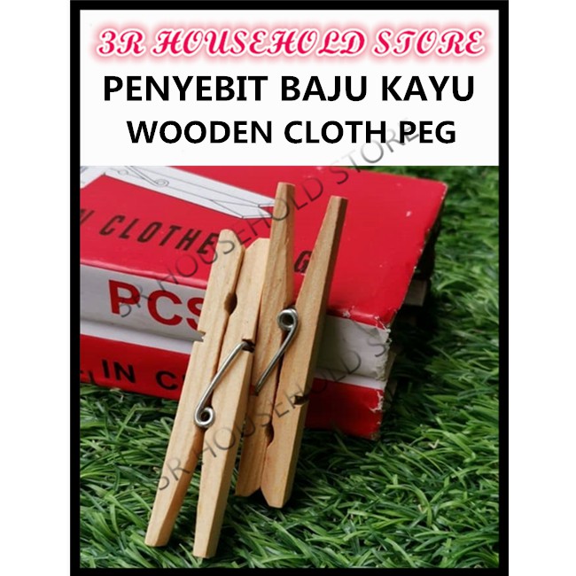 36pcs / 24 Pcs Penyepit Baju Kayu / Wooden Peg / 木衣夹 / Sepit baju kayu ...