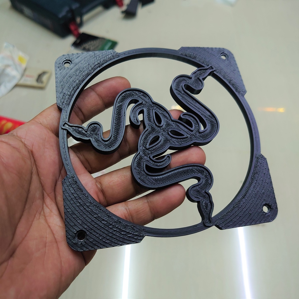 120 MM FAN SHROUD GRILL FACE COVER 3D PRINTED - RAZER LOGO | Shopee ...