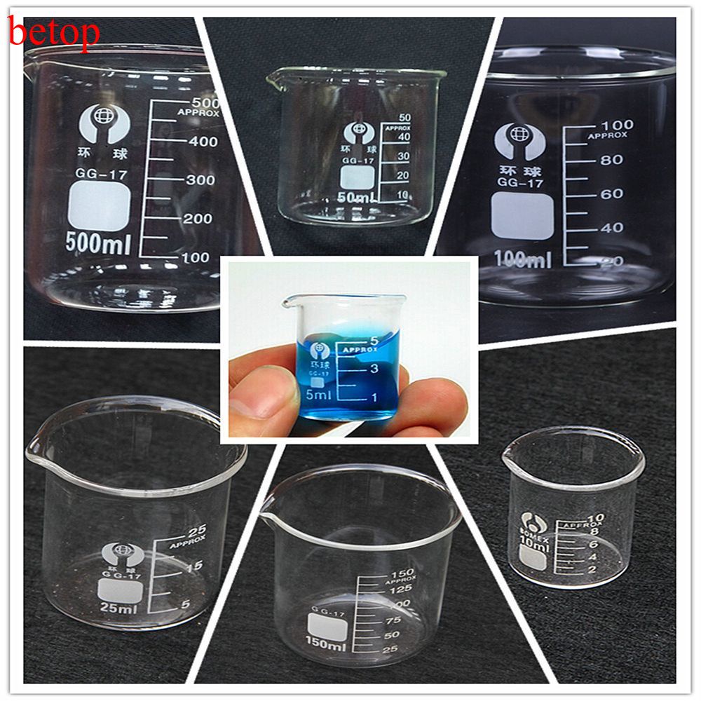 5ml-100ml Beaker Measuring Glass Beaker Lab Borosilicate Glassware 1pc ...