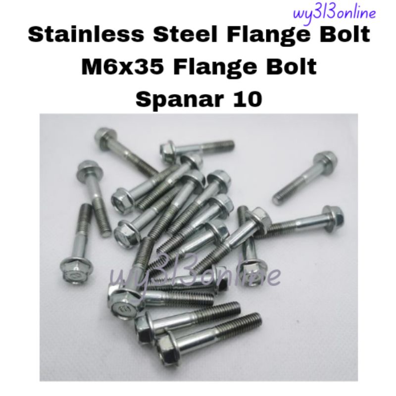 M6x35 Spanar 10 Stainless Steel Flange Bolt Cylinder Head Bolt ( 1pc ...