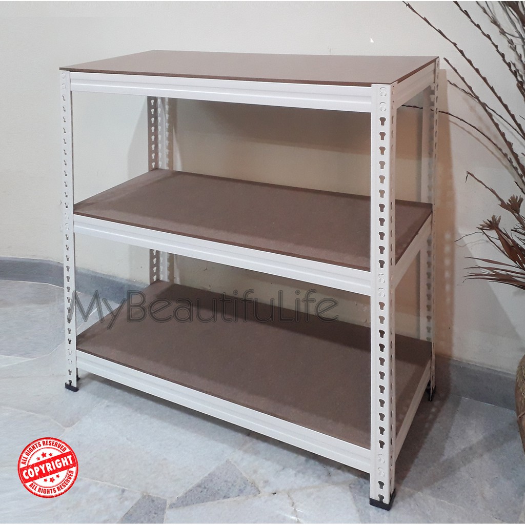 DIY Boltless Rack 3 Levels 3ft Height Steel Rack (Rak Besi) | Shopee ...