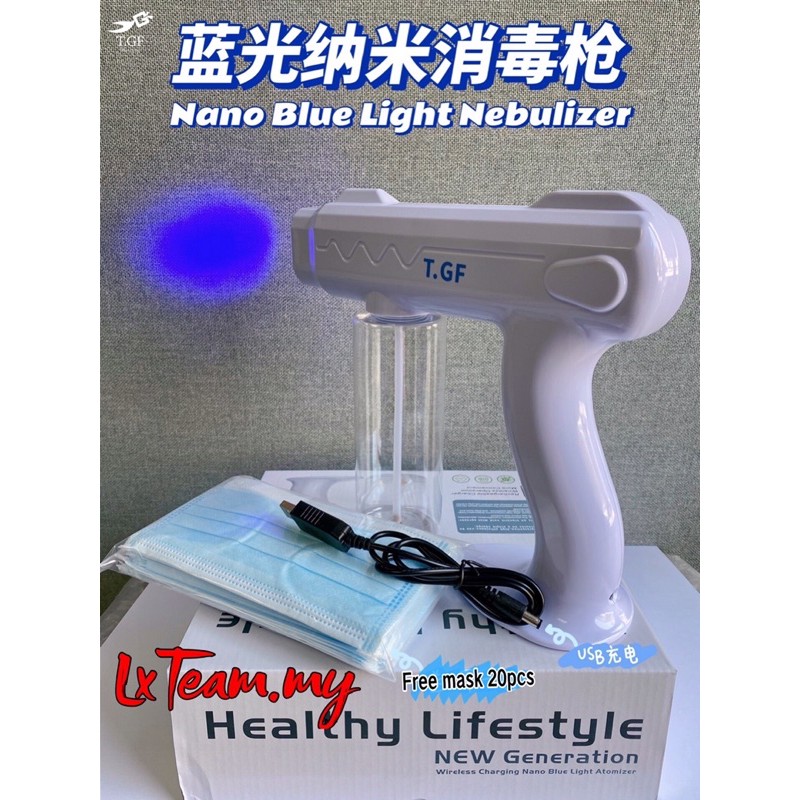 lxteam 【Ready stock】usb wireless rechargeable Blue light nano atomizer ...