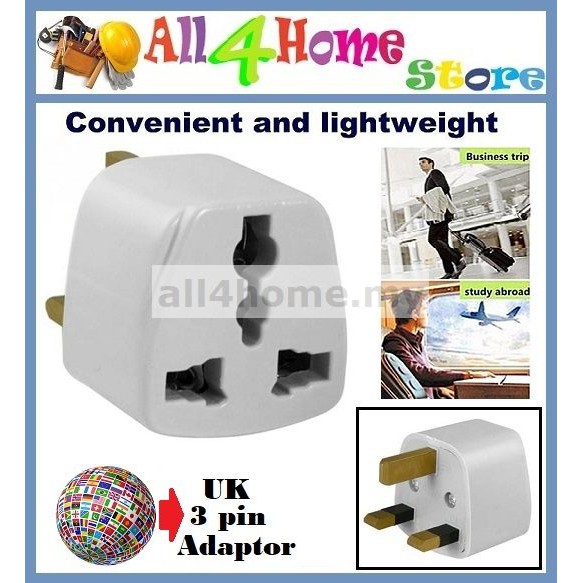Universal UK 3 Pin Travel Plug/Socket/Adapter | Shopee Malaysia