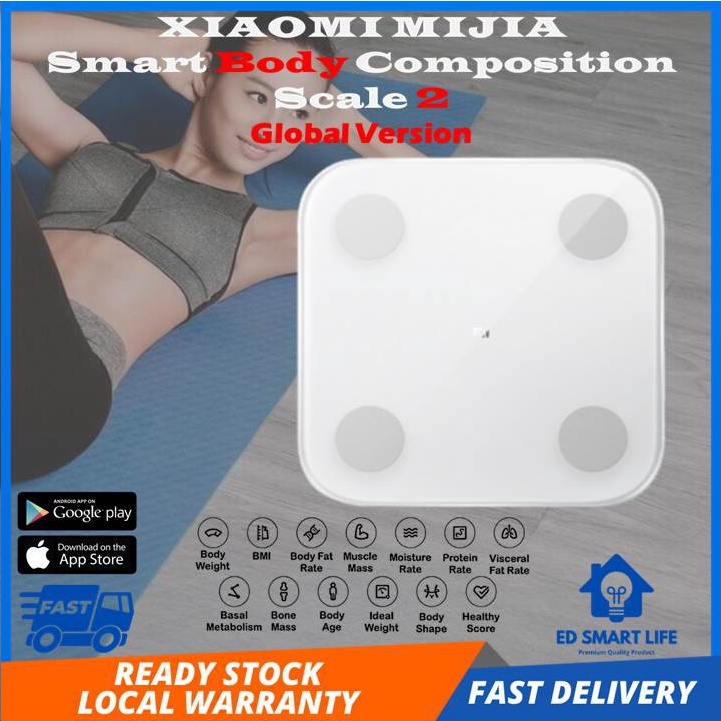 [Global Version]Xiaomi Mijia Smart Body Composition Scale 2 LED Digital ...