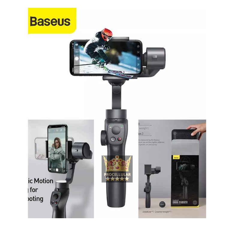 HP Baseus Handheld Gimbal Stabilizer 3 Axis Cellphone Selfie Stick ...