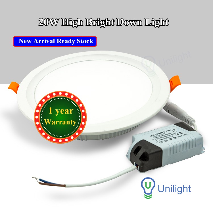 Unilight LED Bulat 6 inci 20W PanelLight Downlight Lampu Siling Lampu ...