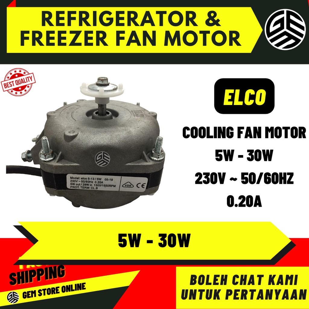Elco Fan Motor Cooling Fan Fridge Refrigerator Chiller Freezer Motor ...