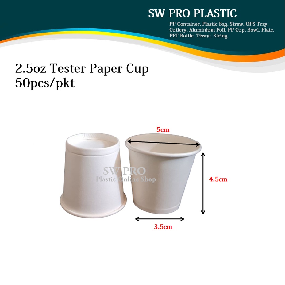 Paper Sampling Cup ( White) 50pcs+- / 2.5oz Paper Cup / Small Cup ...