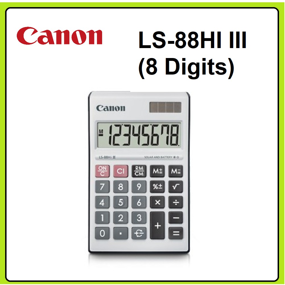 Canon Desktop Calculator LS-88HI III (8 Digits) BEIGE/BLACK/PINK/L.BLUE ...